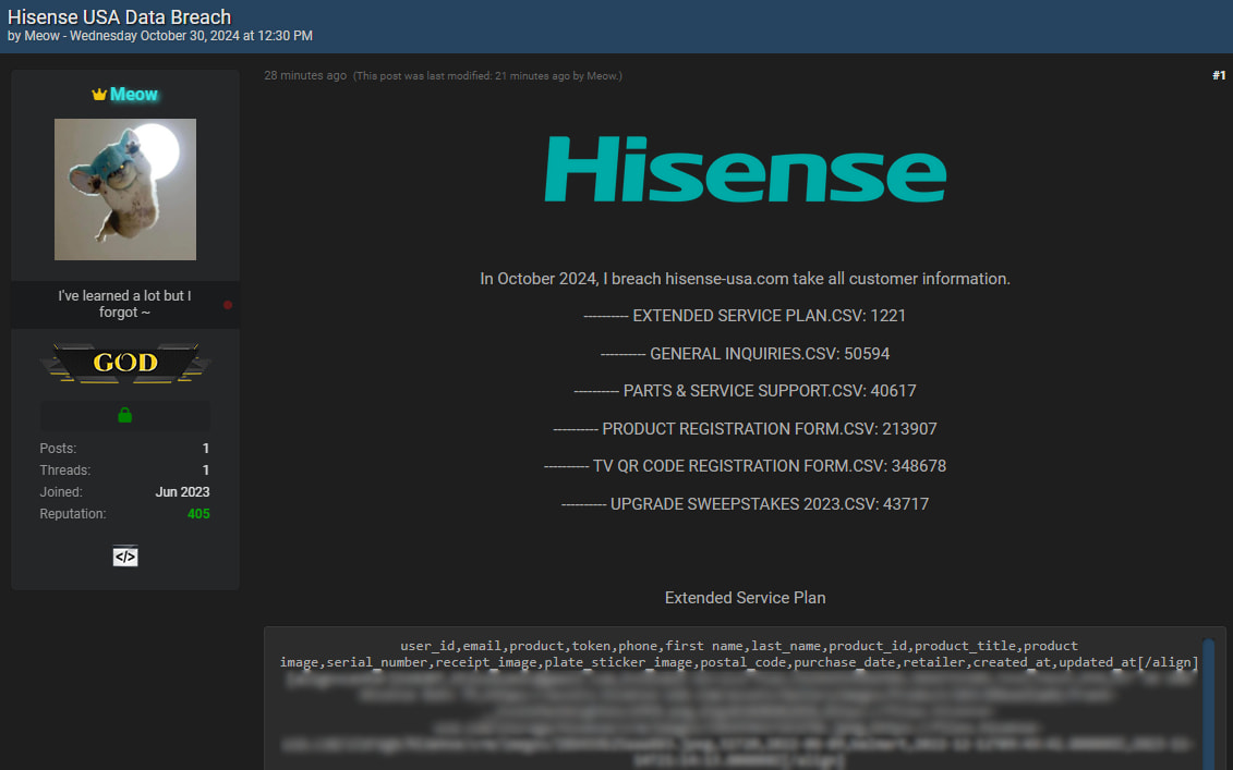 Hisense USA Allegedly Breached, Customer Data Exposed